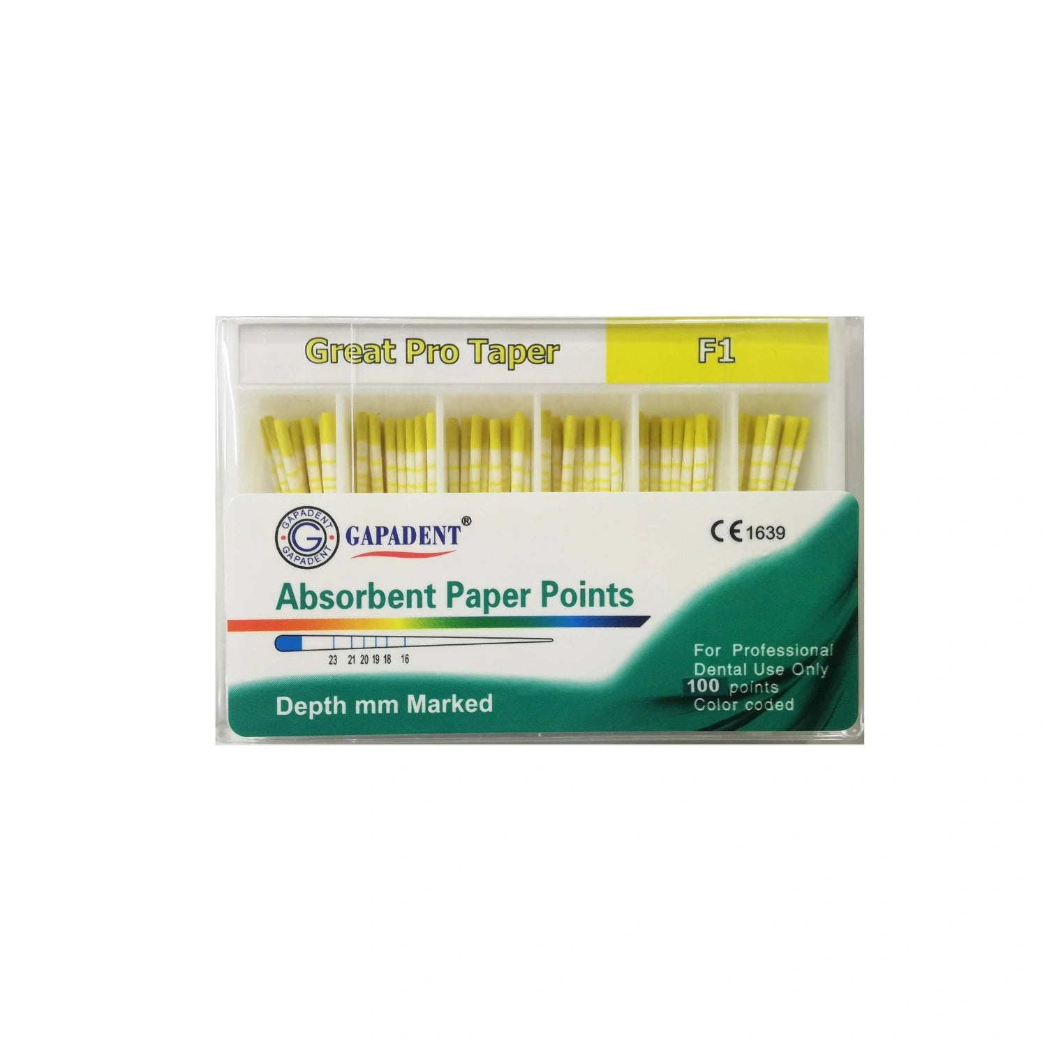 Great Pro Taper Absorbent Paper Points-F1 (100 points) | VSDent