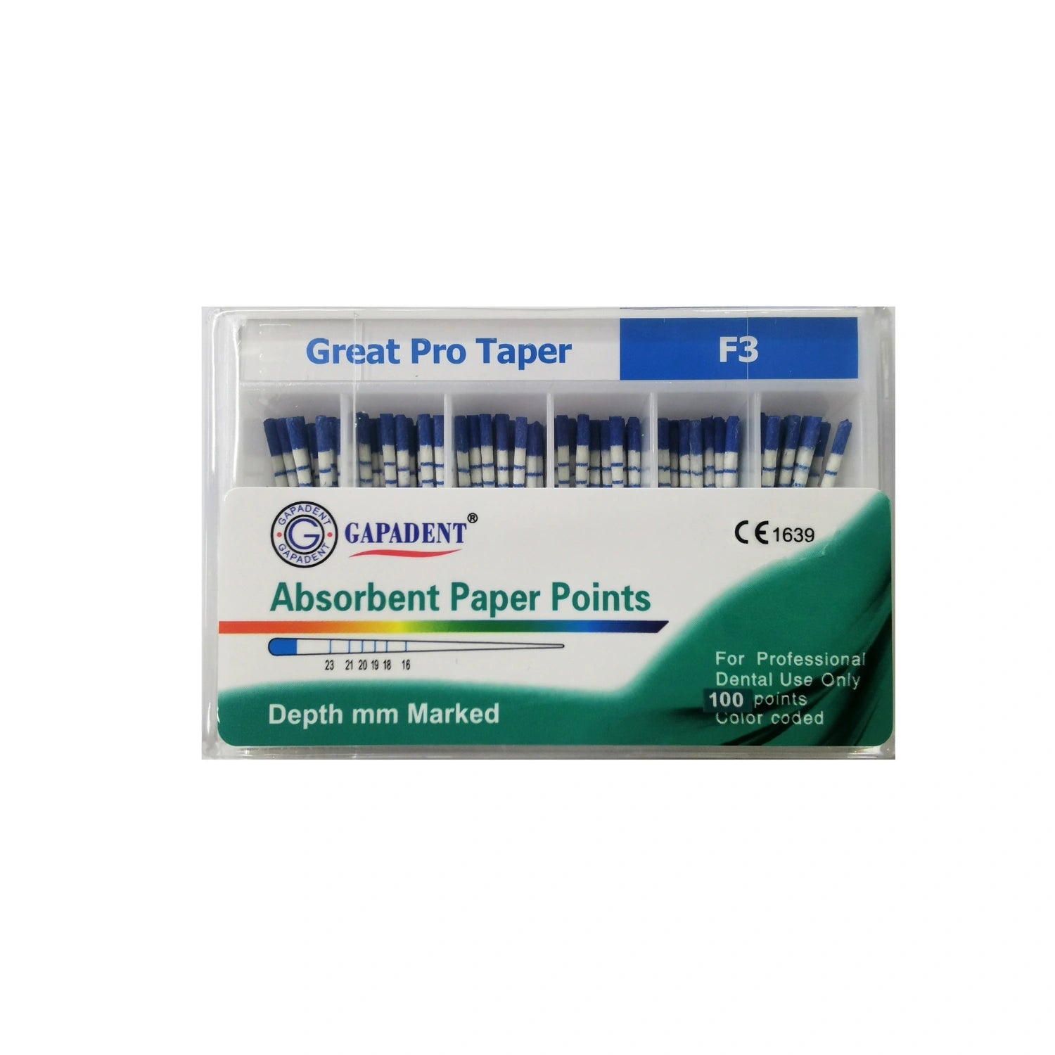Great Pro Taper Absorbent Paper Points-F3 (100 points) | VSDent