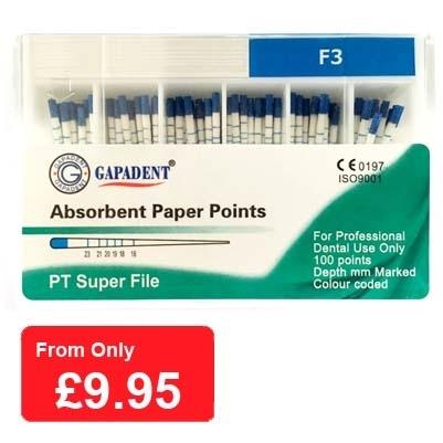 Great Pro Taper Absorbent Paper Points-F3 (100 points) | VSDent